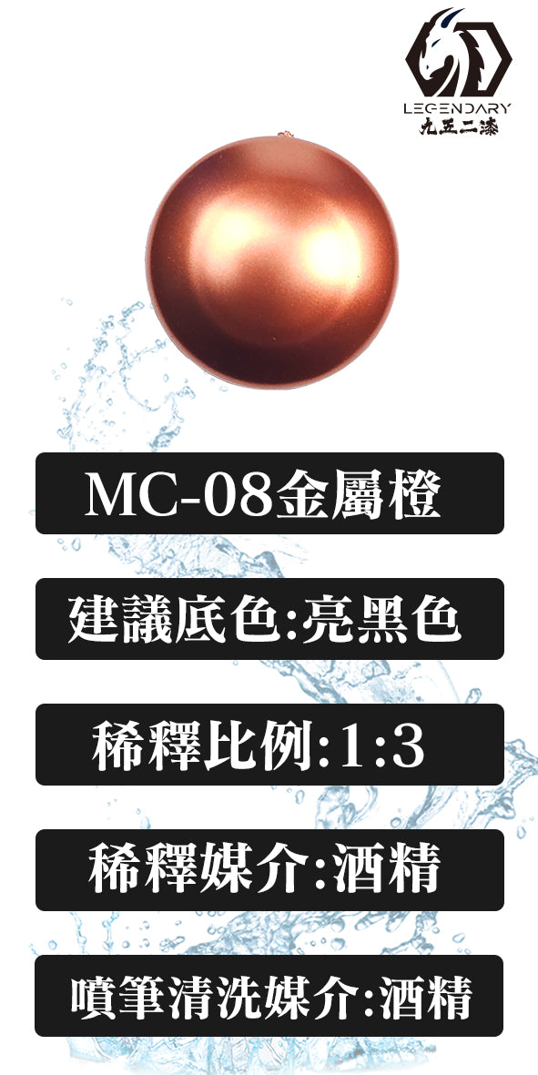 MC-08 Metallic Orange 20ML (Water Based) - Air Brush — Ani Mecha