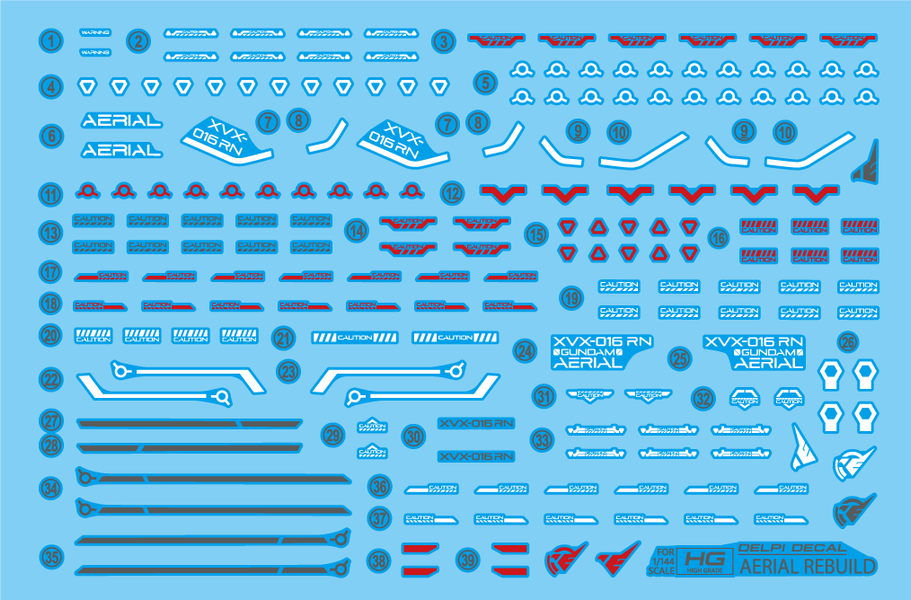 HG Aerial Rebuild Gundam Water Decal — Ani Mecha