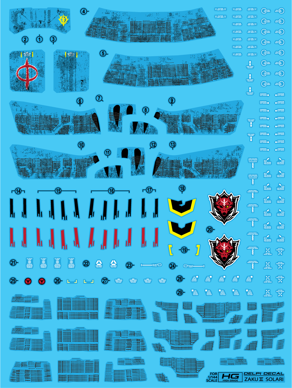 HG REQUIEM ZAKU SOLARI WATER DECAL — Ani Mecha