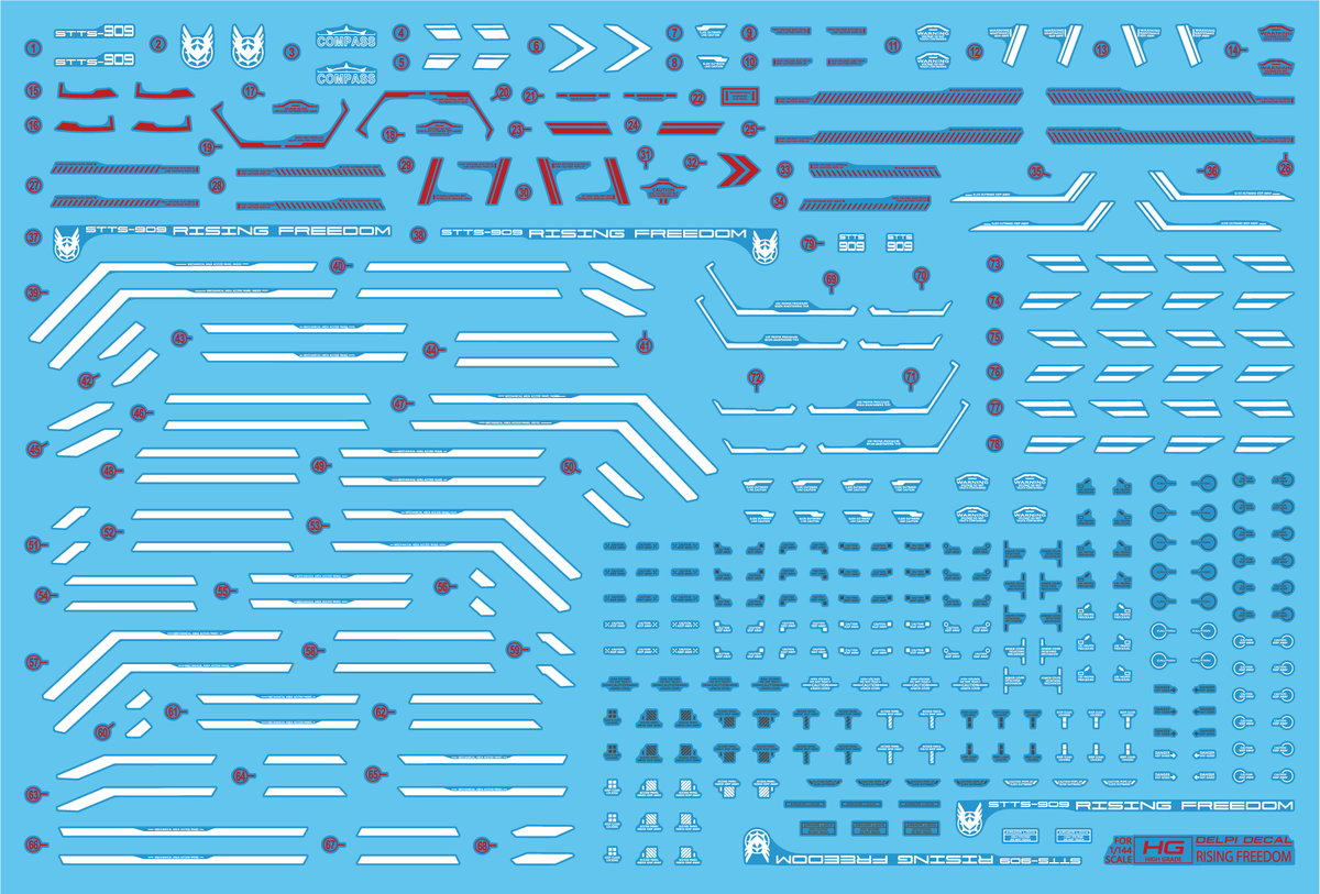 HG RISING FREEDOM WATER DECAL — Ani Mecha