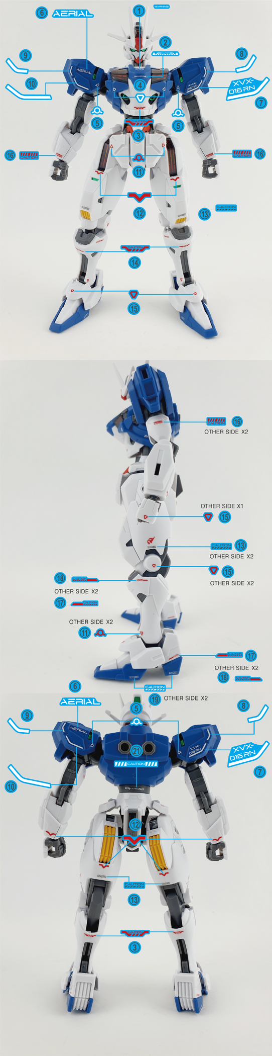 HG Aerial Rebuild Gundam Water Decal — Ani Mecha