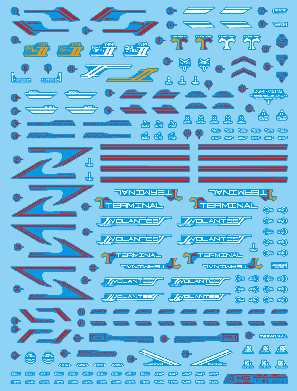HG INFINITE JUSTICE TYPE 2 WATER DECAL — Ani Mecha