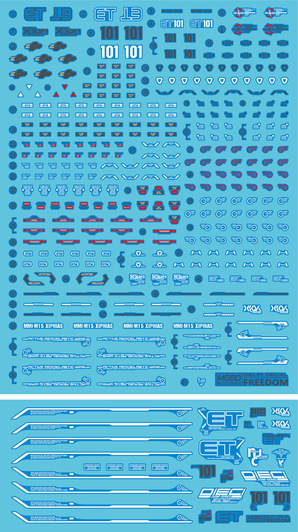 MGSD Freedom Gundam WATER DECAL — Ani Mecha