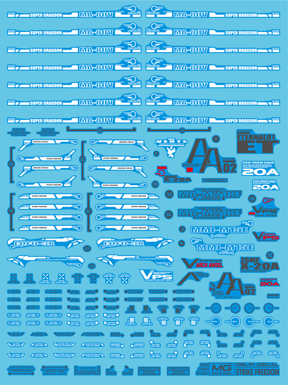 MG STRIKE FREEDOM WATER DECAL — Ani Mecha